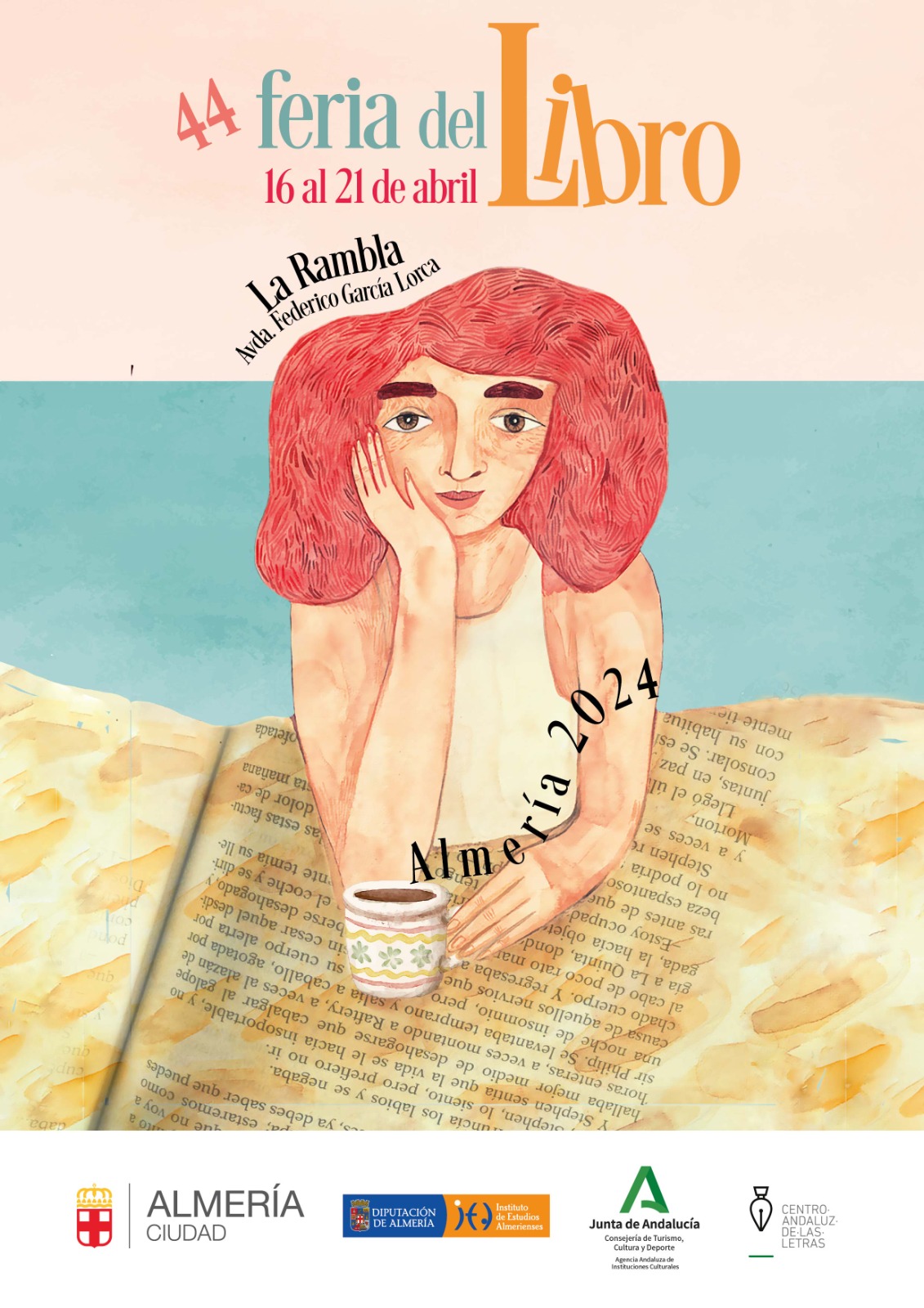 Cartel de la Feria del Libro de Almería 2024 – 45ª Feria del Libro de Almería
